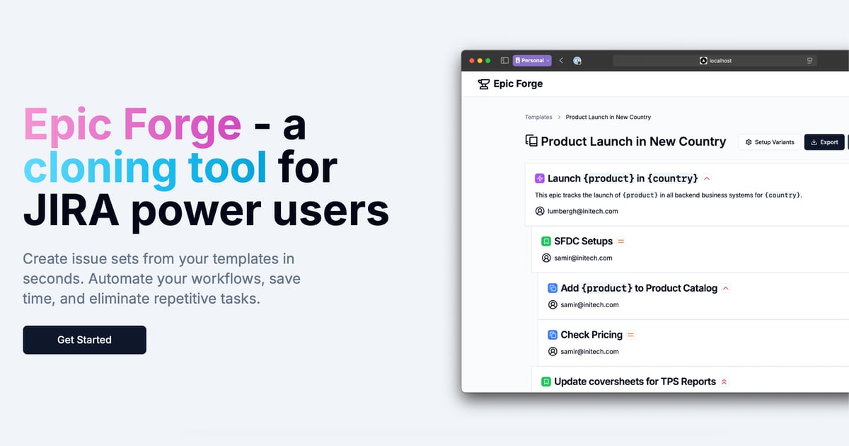 Epic Forge - Instantly Clone Your JIRA Workflows with Custom Templates
